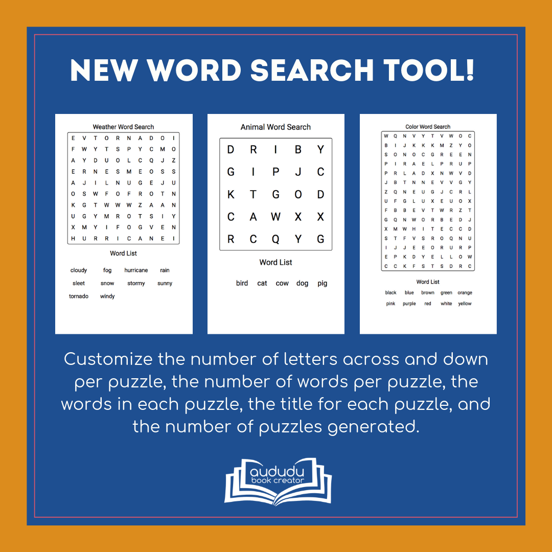 Word Search Puzzle Book Creator Tool - A Book Creator Blog