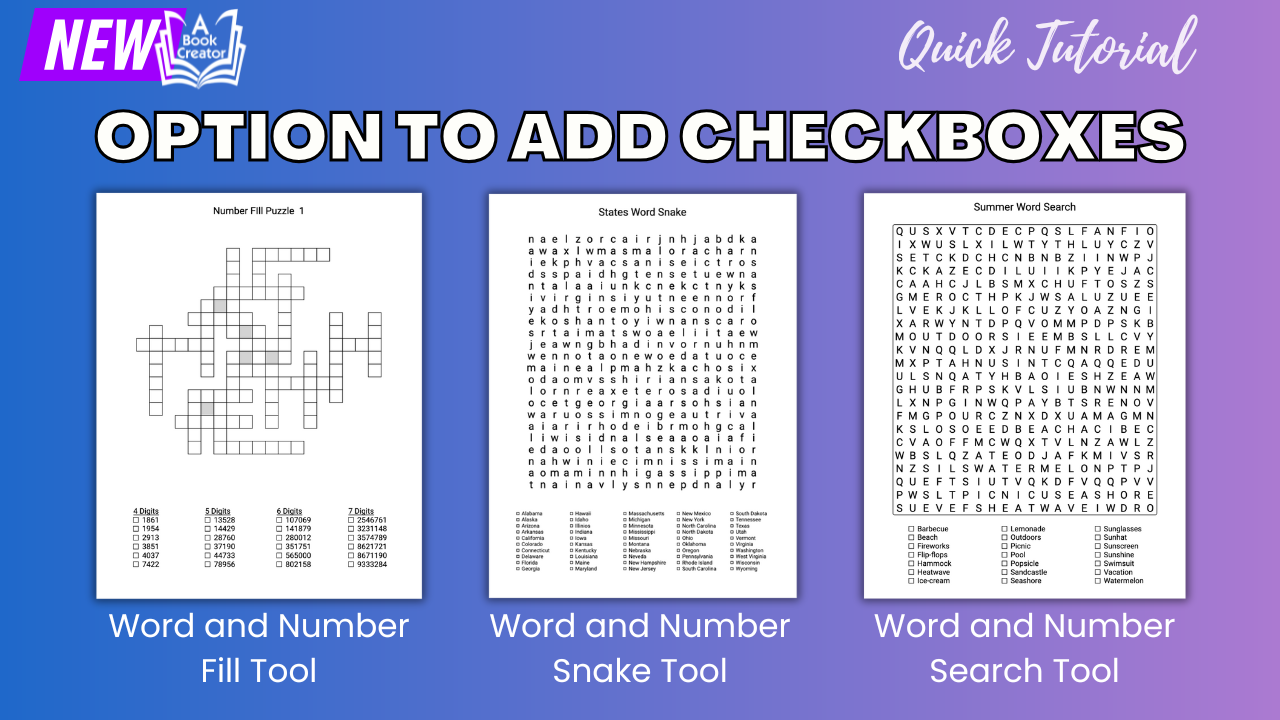 Add Checkboxes to Your Puzzle Books – New Feature Now Available! - A ...